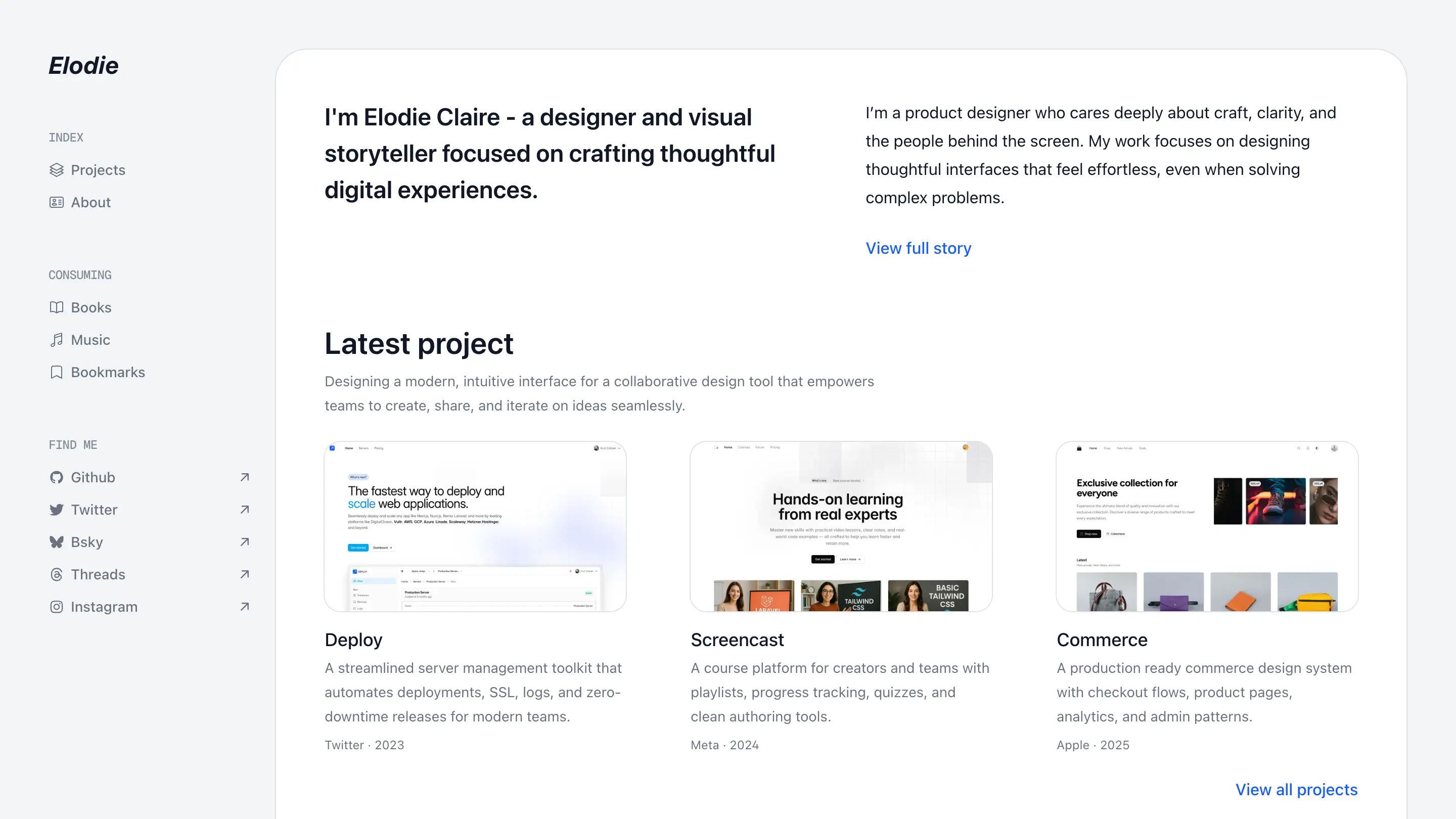 Simple personal website template / Design