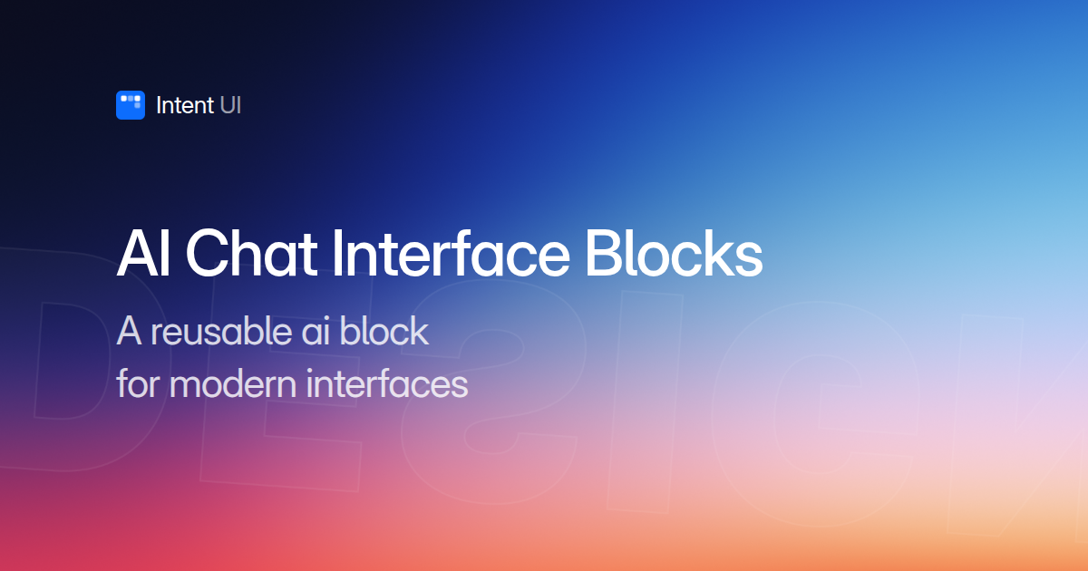 AI Chat Interface Blocks / Intent UI Design