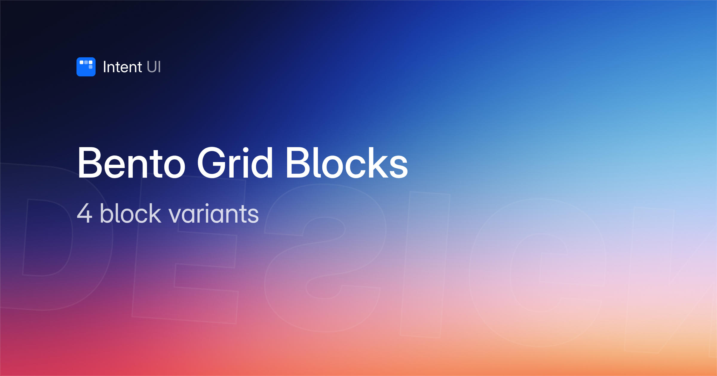 Bento Grid Blocks / Intent UI Design