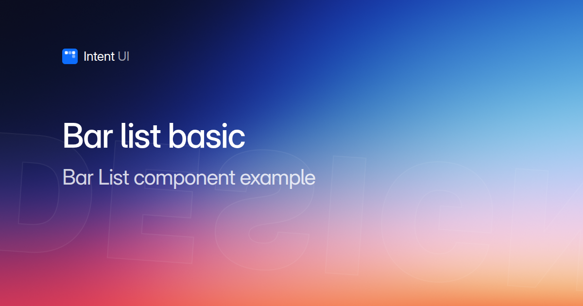 Patterns: Bar list basic / Intent UI Design