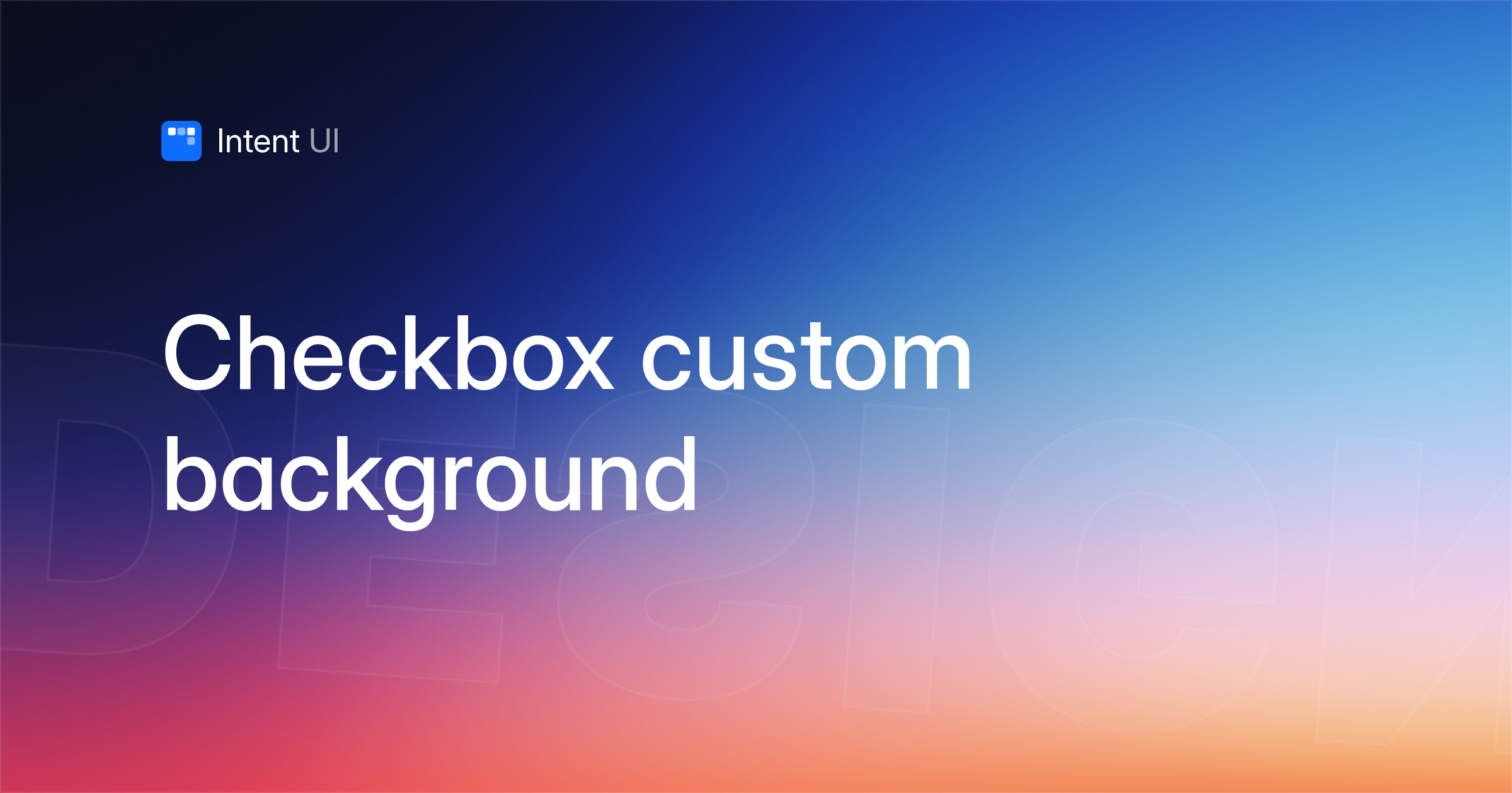 Patterns: Checkbox custom background / Intent UI Design