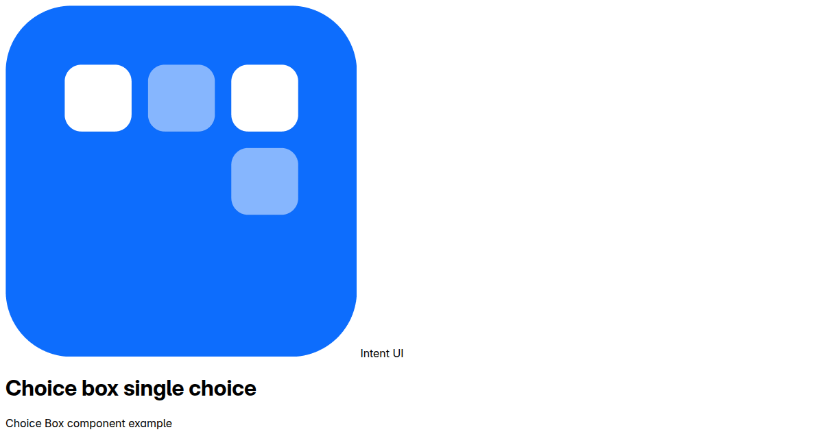 Patterns: Choice box single choice / Intent UI Design