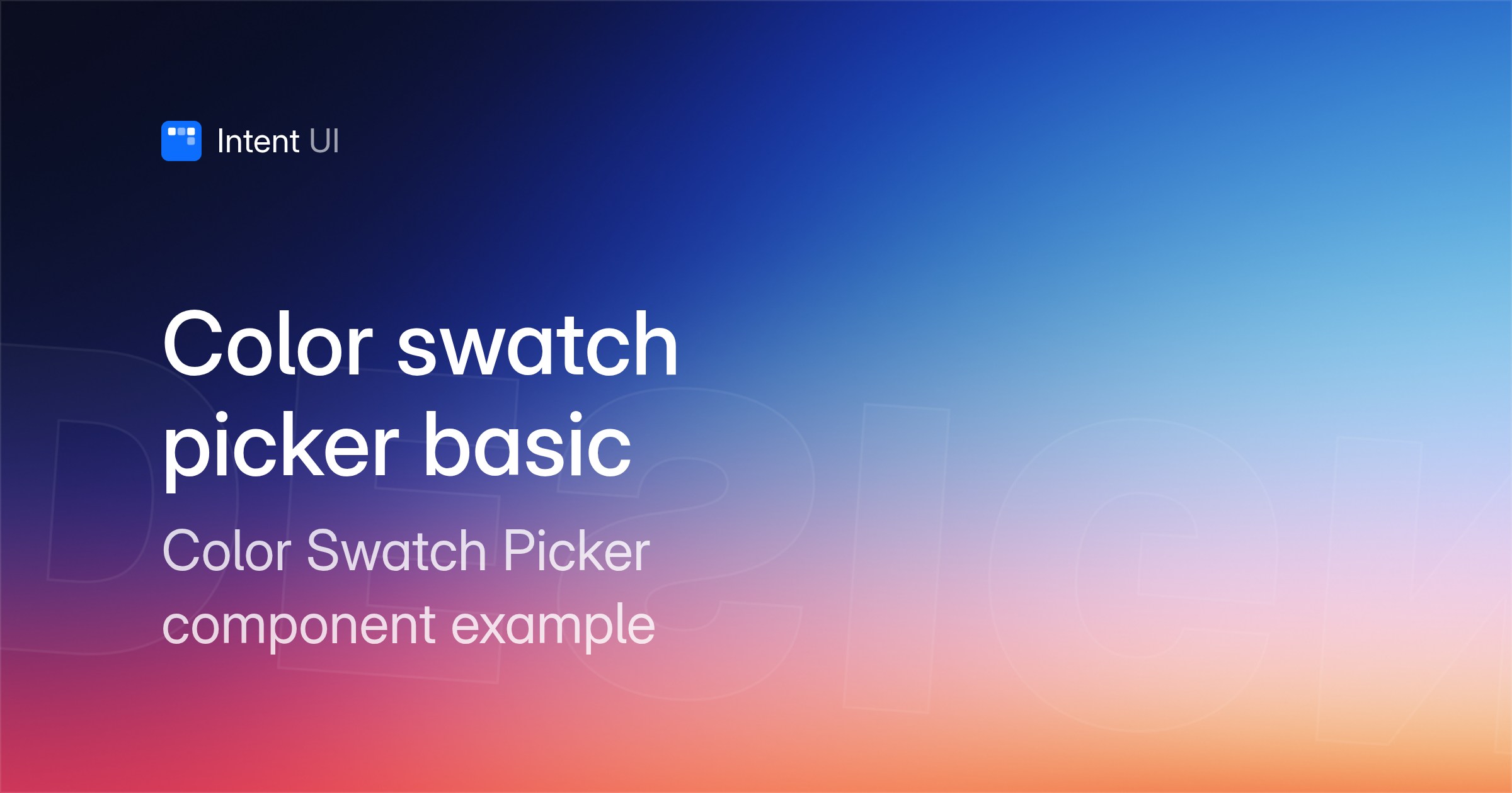 Patterns: Color swatch picker basic / Intent UI Design