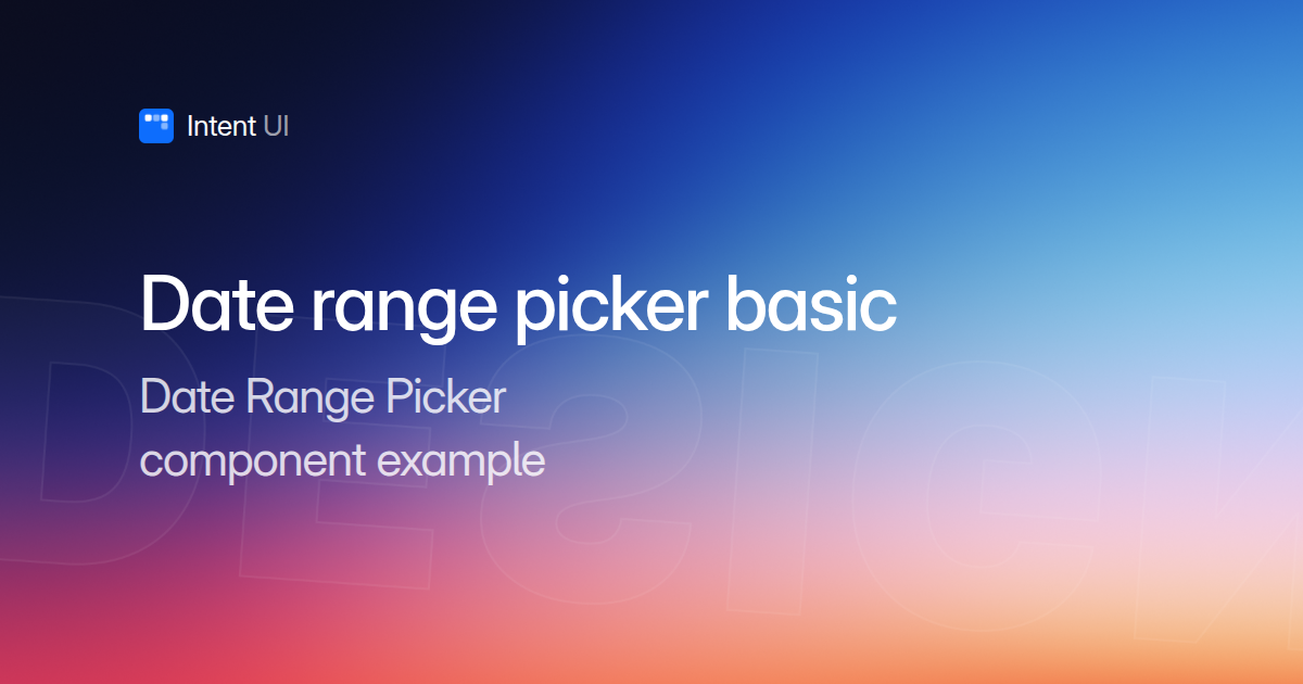 Patterns Date Range Picker Basic Intent Ui Design