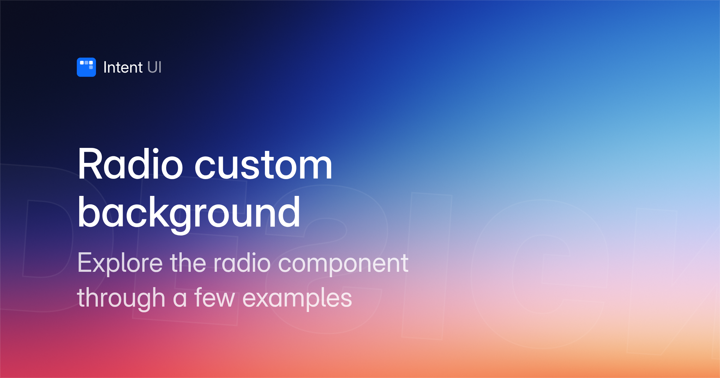 Patterns: Radio custom background / Intent UI
