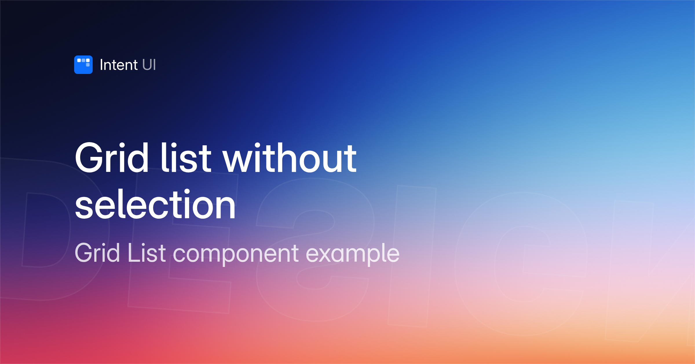 Patterns: Grid list without selection / Intent UI Design
