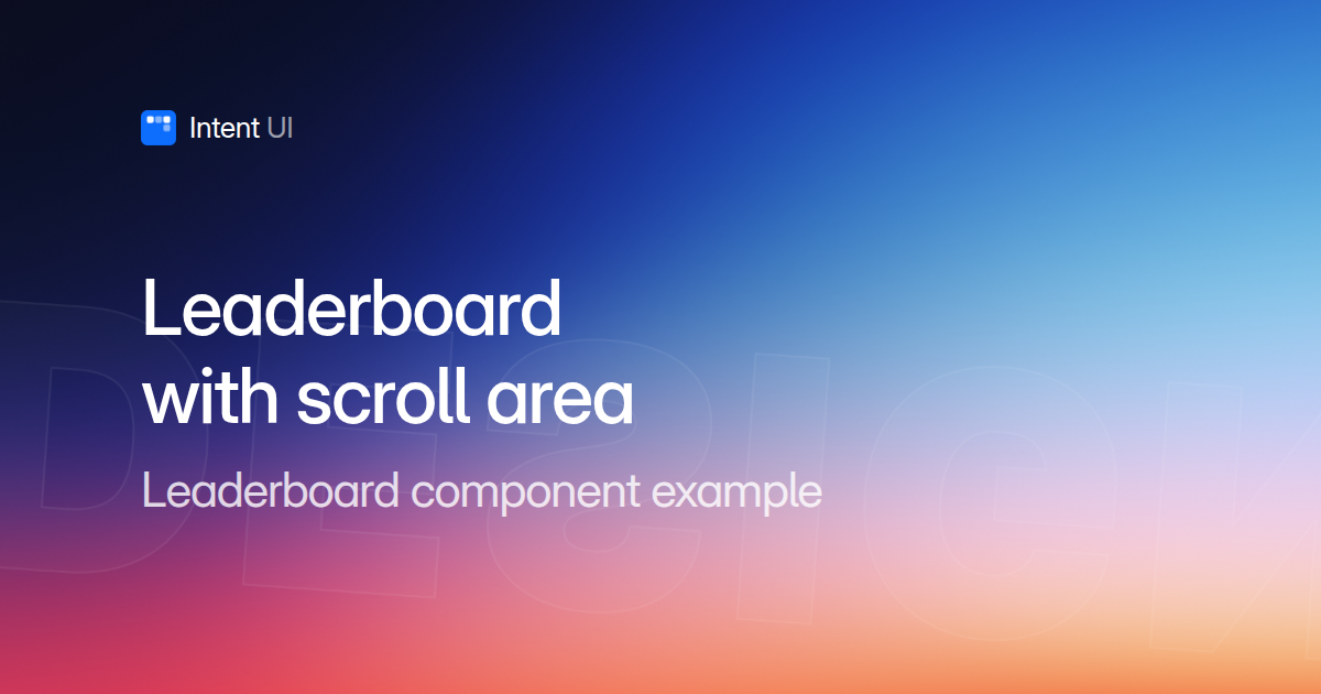 Intent UI Patterns: With scroll area / Intent UI Design