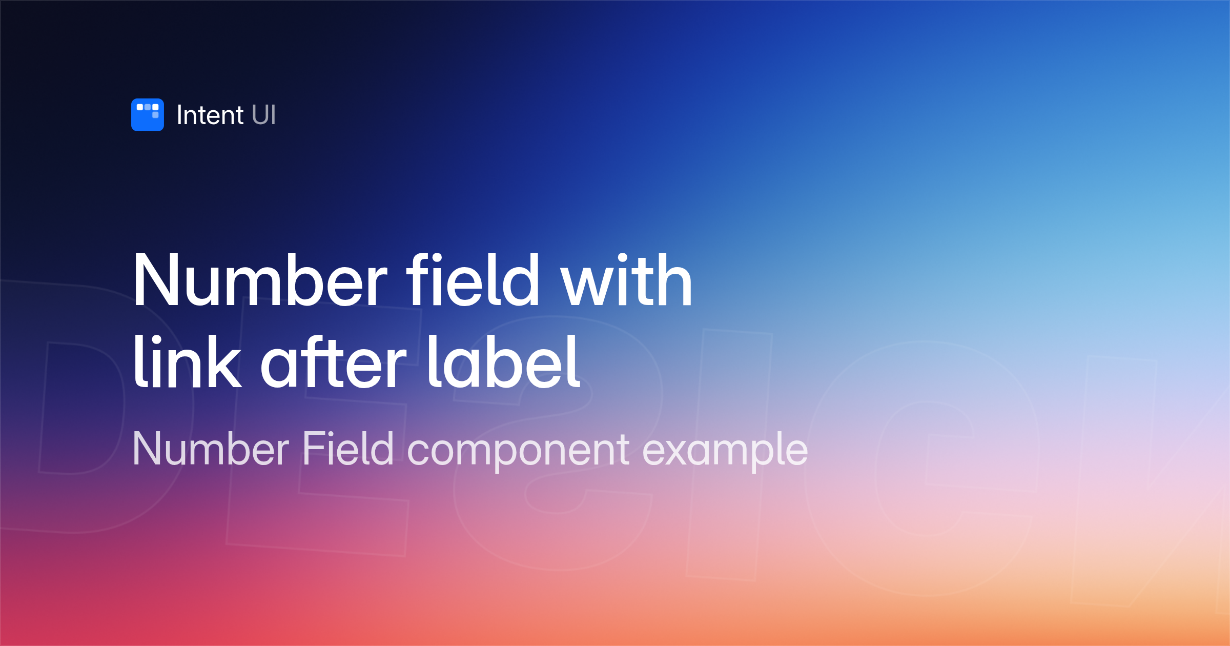 Patterns: Number field with link after label / Intent UI Design