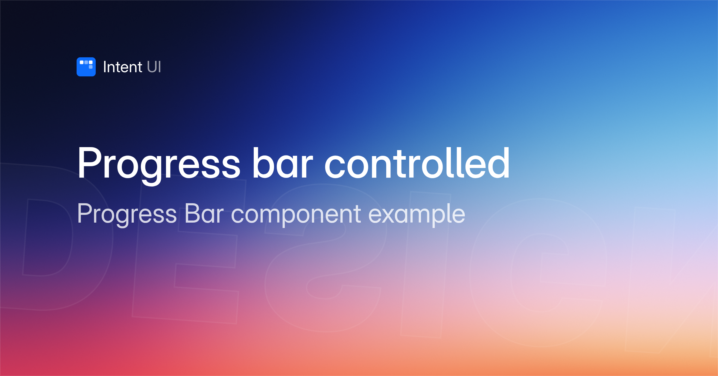 Patterns: Progress bar controlled / Intent UI Design