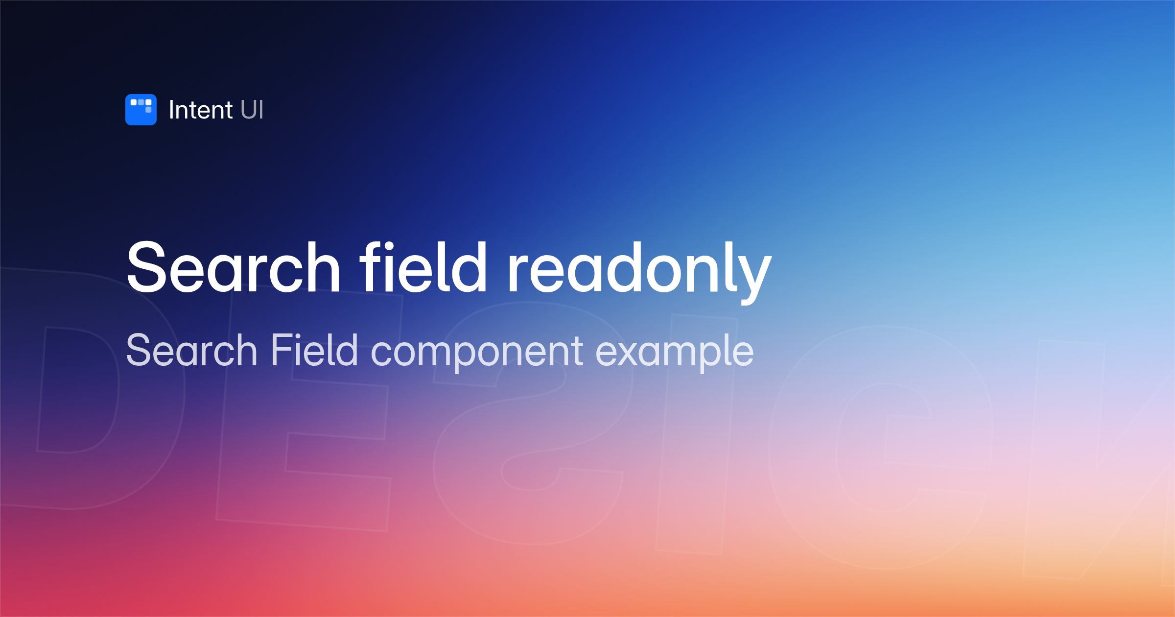 Patterns: Search field readonly / Intent UI Design