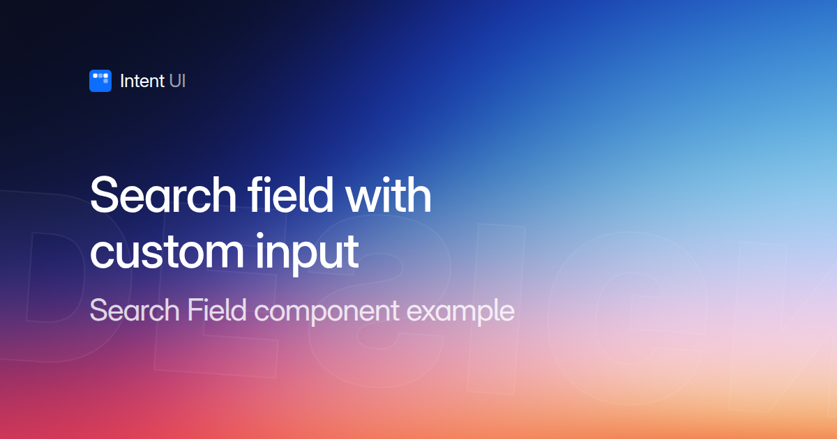 Patterns: Search field with custom input / Intent UI Design