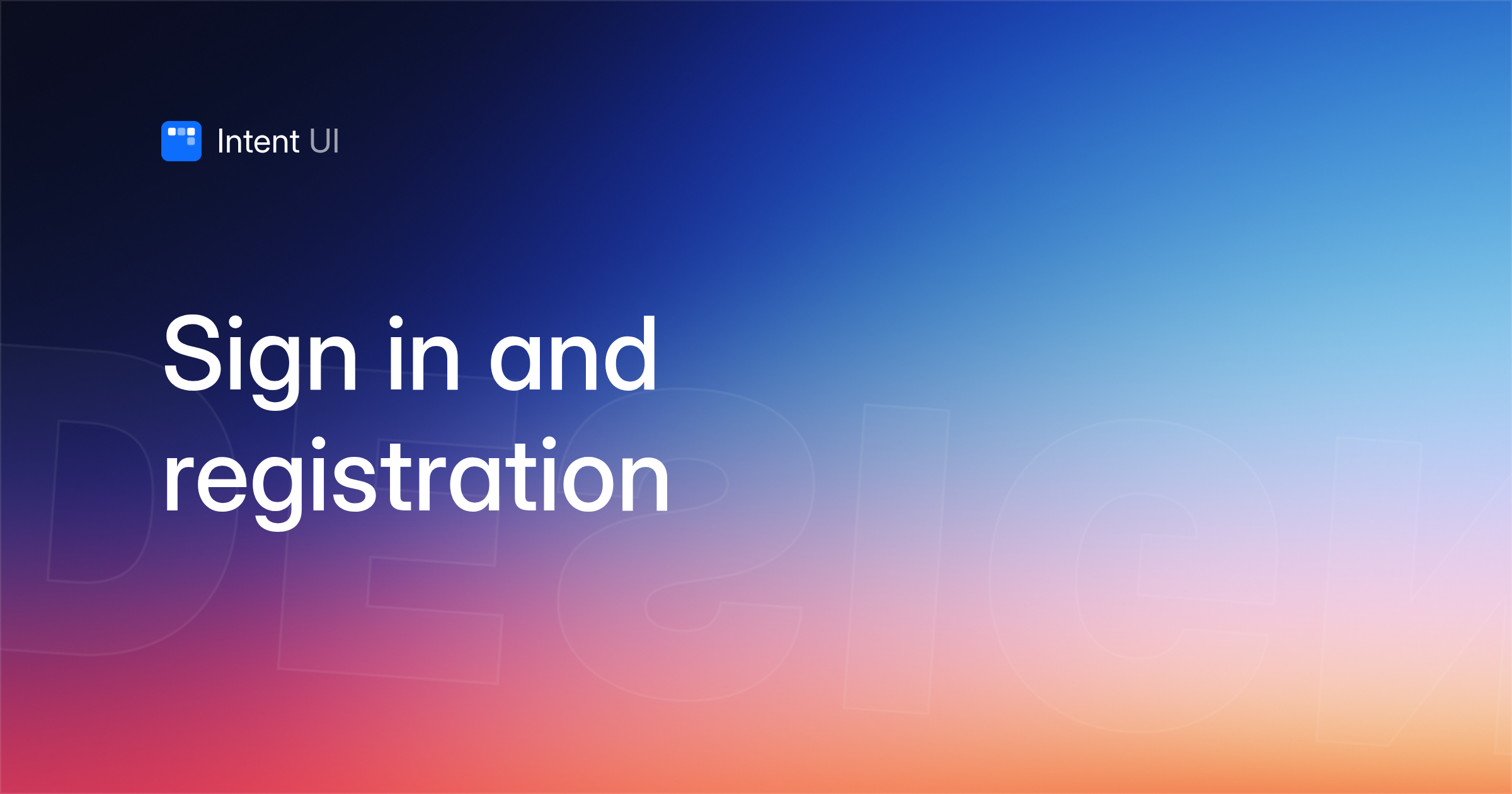 Sign in and registration / Intent UI