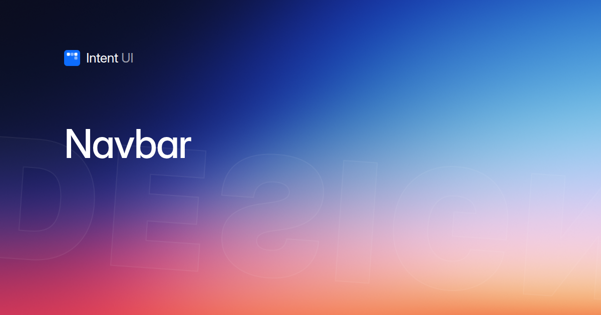 Navbar / Intent UI